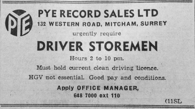 Pye Records | Mitcham History Notes