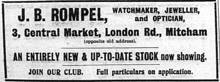 John Baptiste Rompel | Mitcham History Notes