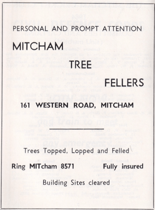 Mitcham Tree Fellers, Western Road | Mitcham History Notes